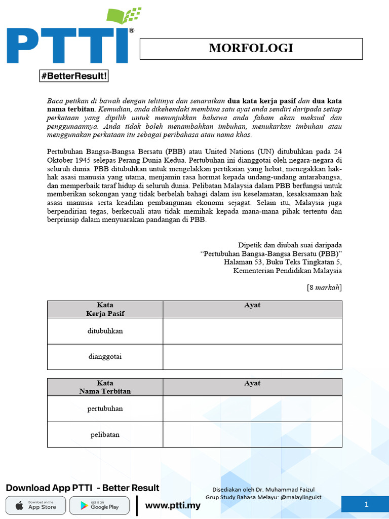 Soalan Morfologi | PDF