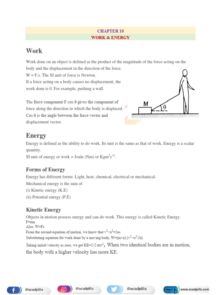 Chapter 10 Work & Energy | PDF | Force | Power (Physics)