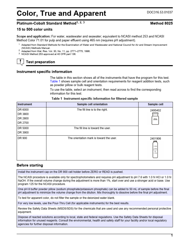 ColorTrueandApparentPlatinum-Cobalt DOC316.53.01037 | PDF | Ph ...