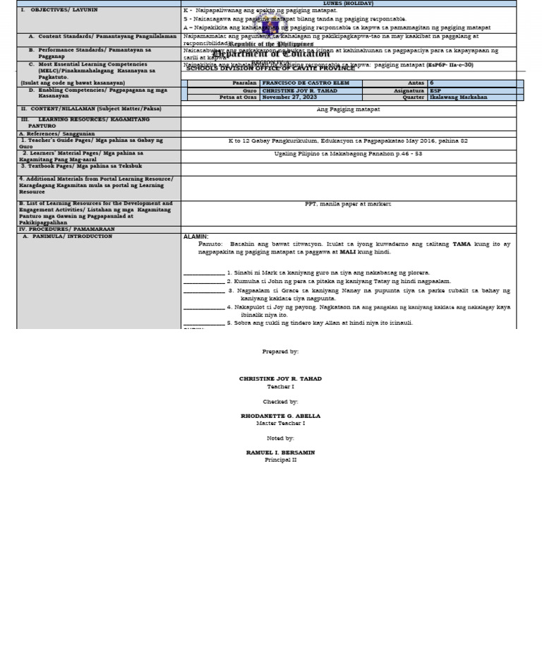 Q2 - Esp-Week4 Day1 | PDF