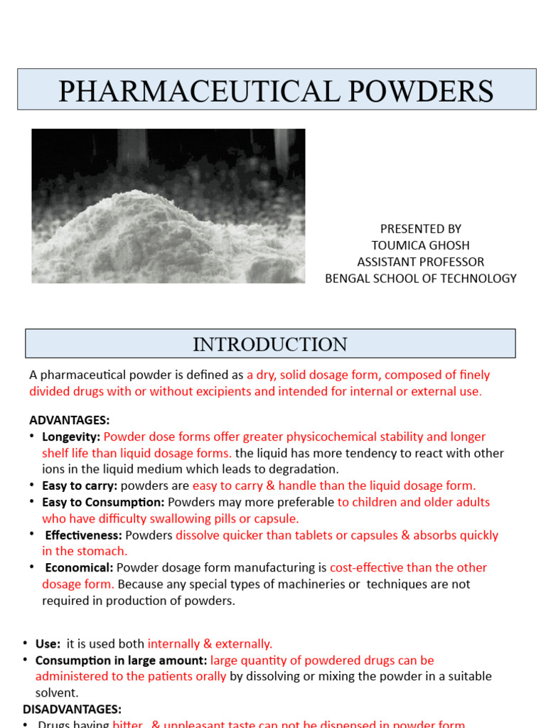 Prarmaceutical Powders | PDF | Tablet (Pharmacy) | Mixture