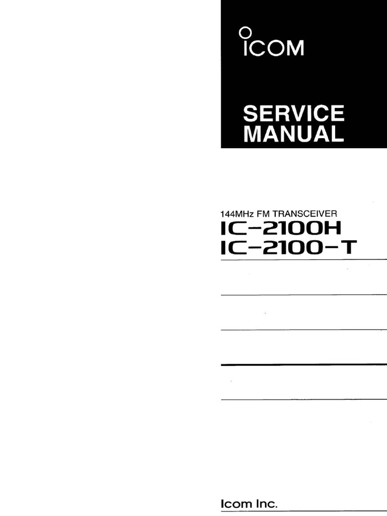 Icom IC-2100H Service Manual | PDF