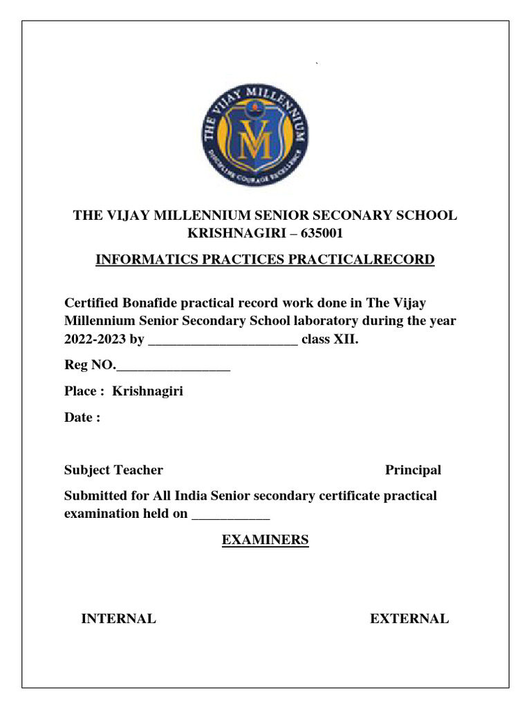 IP Record Final-1 | PDF | Table (Database) | Sql