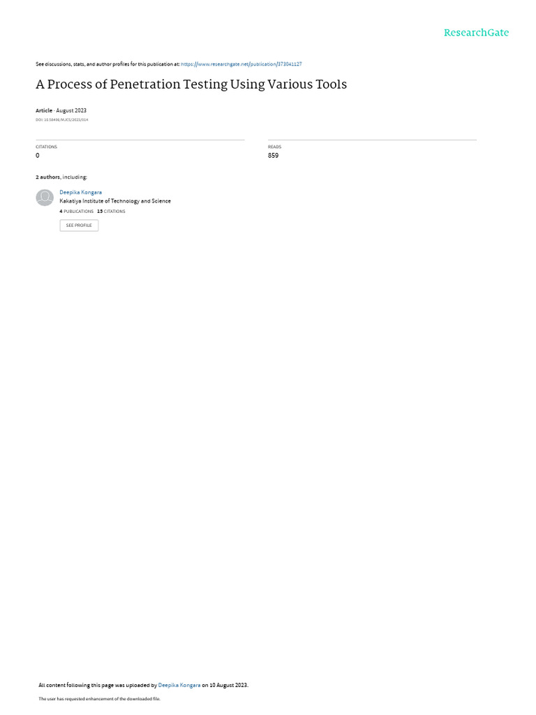 Scopus Ucg 141 | PDF | Penetration Test | Security