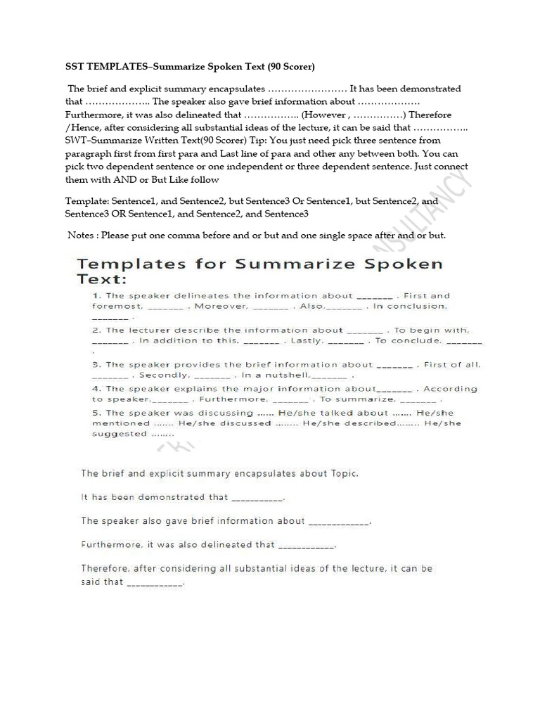 SST Template | PDF
