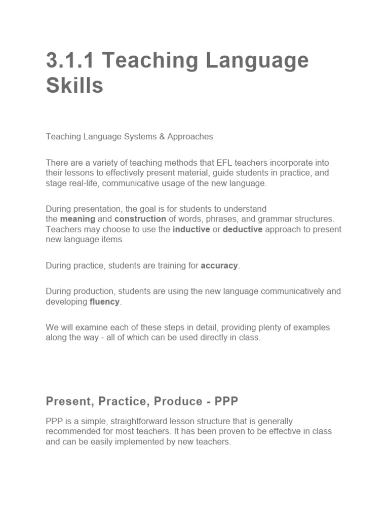 3 - Teaching Language Skills | PDF | Clause | Subject (Grammar)