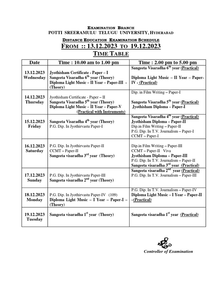 CDE ExamTimeTable 2023 | PDF | Foreign Language Studies