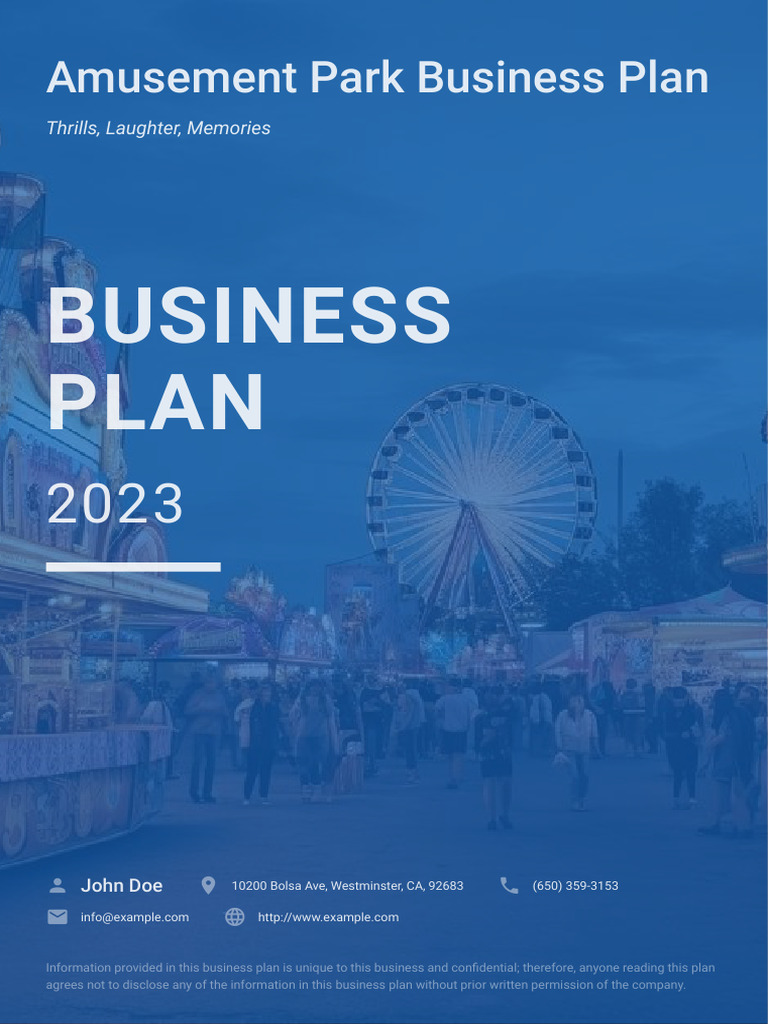 Amusement Park Business Plan Example | PDF | Marketing | Sales