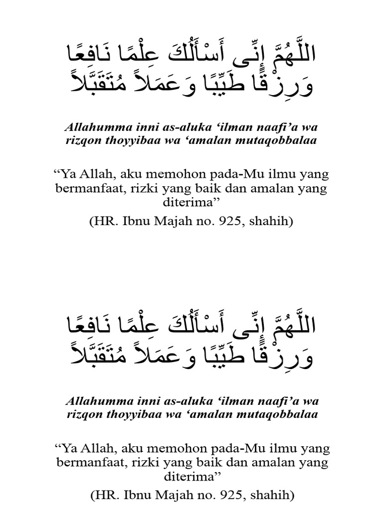 Do'a Minta Ilmu Yang Bermanfaat Dan Ayat Kursi | PDF | Agama & Spiritualitas