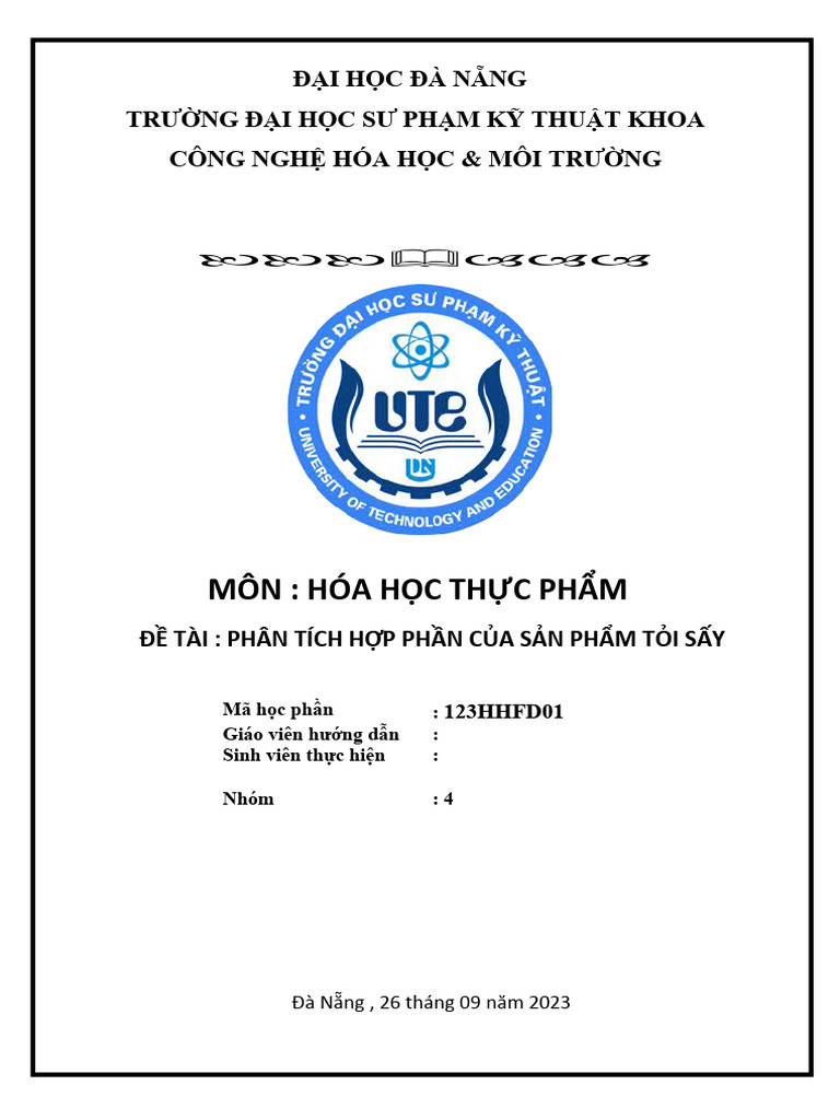 Nhóm 4 HK123 BTL HÓA HỌC TP | PDF