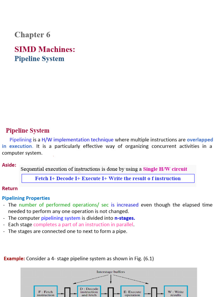 SIMD Machines:: Pipeline System | PDF | Central Processing Unit | Cpu Cache