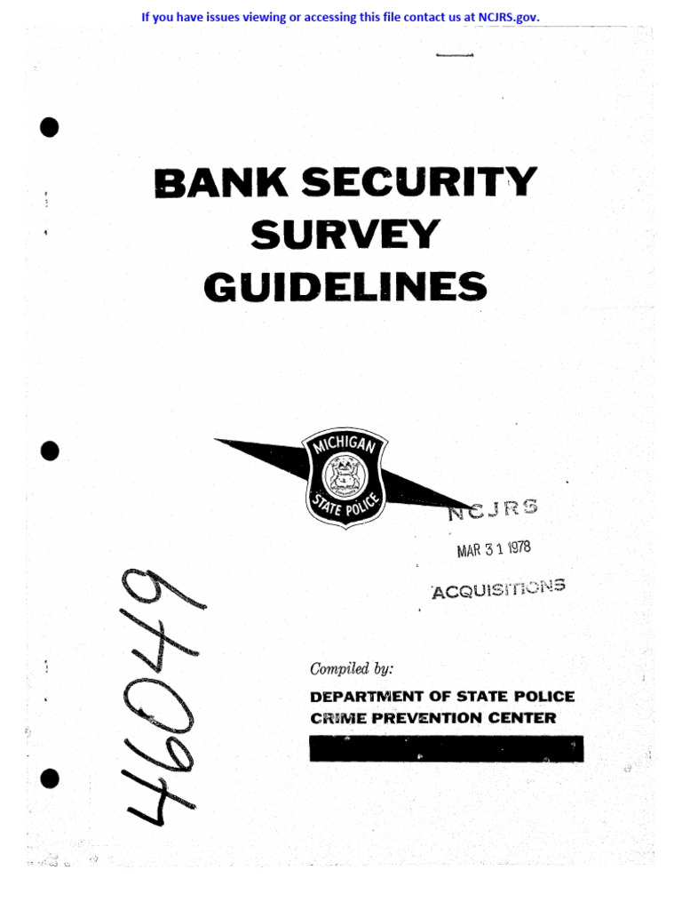 Bank Security Service Guideline | PDF | Banks | Police