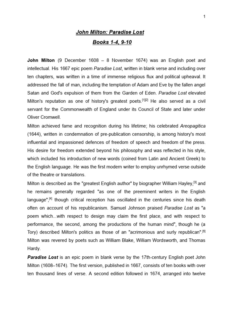 John Milton - Paradise Lost | PDF