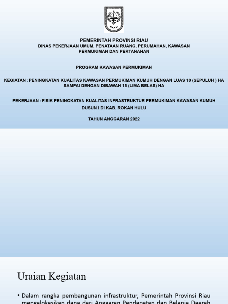 Kawasan Kumuh Paparan Prov. Riau | PDF