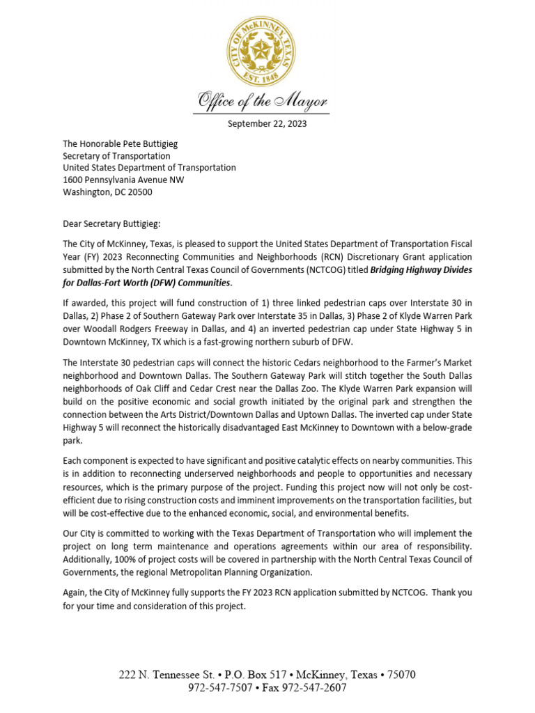 City of McKinney Mayor George Fuller 9.22.23 | PDF | Dallas–Fort Worth ...