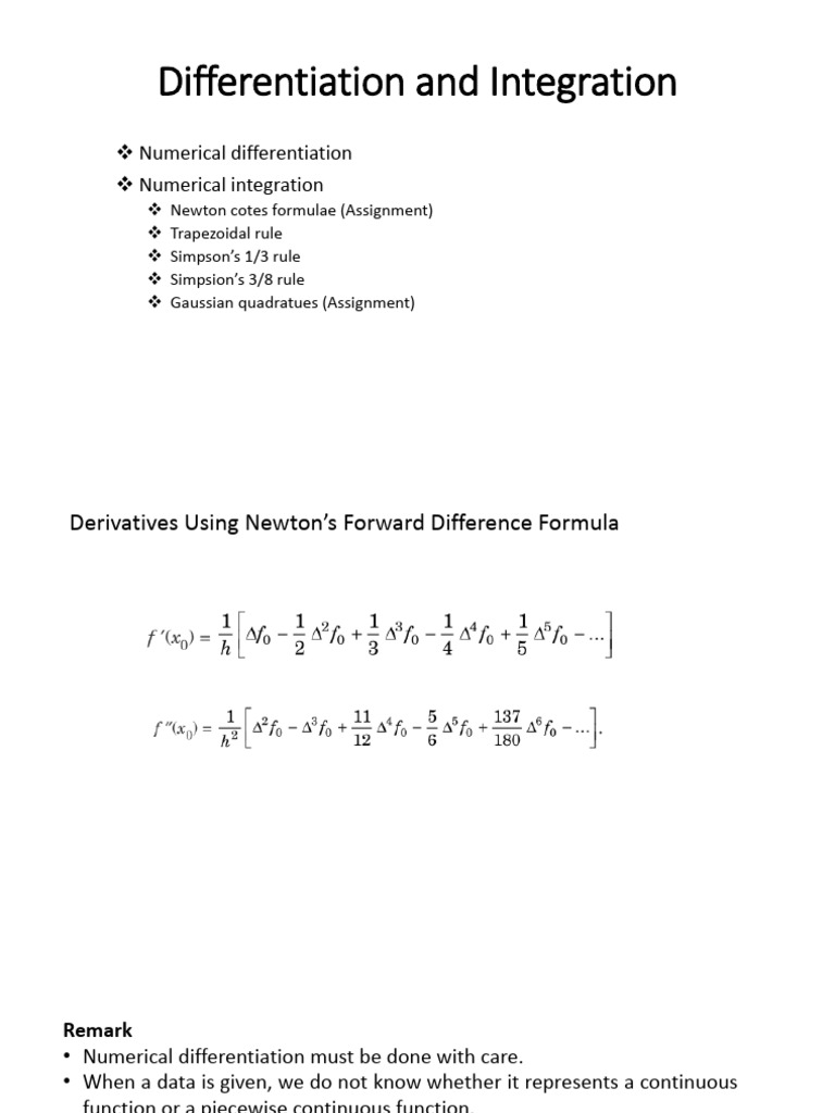 Differentiation and Integration | PDF