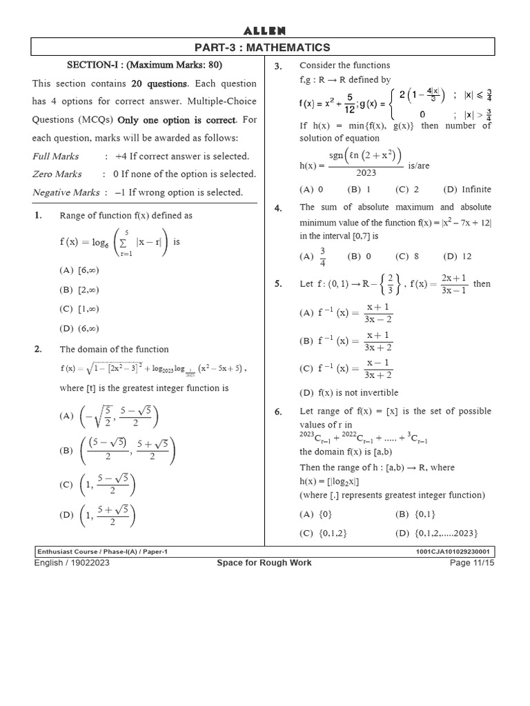 P1 Opololkiop | PDF | Function (Mathematics) | Infinity