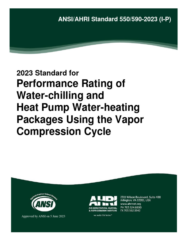 Ansi Ahri Standard 550 590-2023 (I-P) | PDF