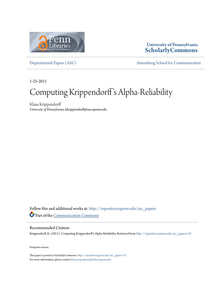 Krippendorf Alpha | PDF | Mathematics | Statistics