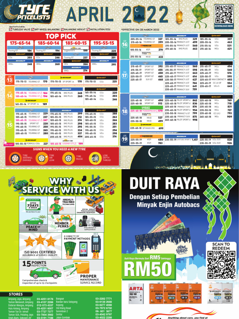 Tyre Price List April 2022amended | PDF