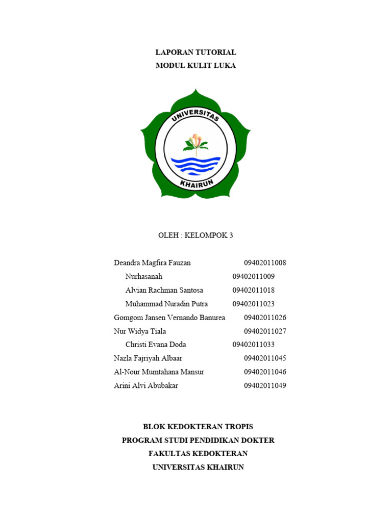 Laporan Tutorial Kel 3 Modul Kulit Luka | PDF