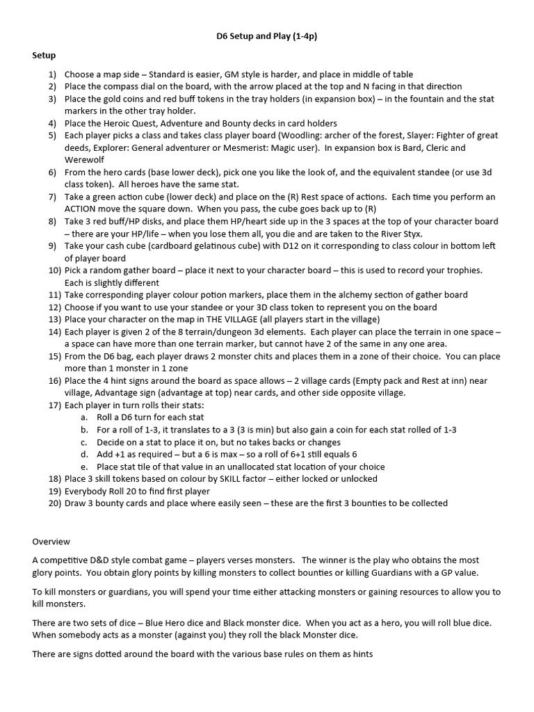D6 Setup and Play | PDF | Gaming