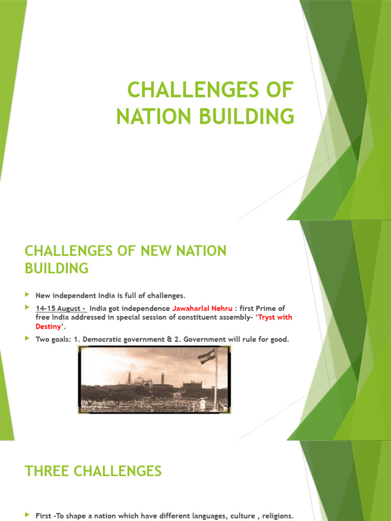 Three Challenges of Nation Building | PDF | Partition Of India | Pakistan