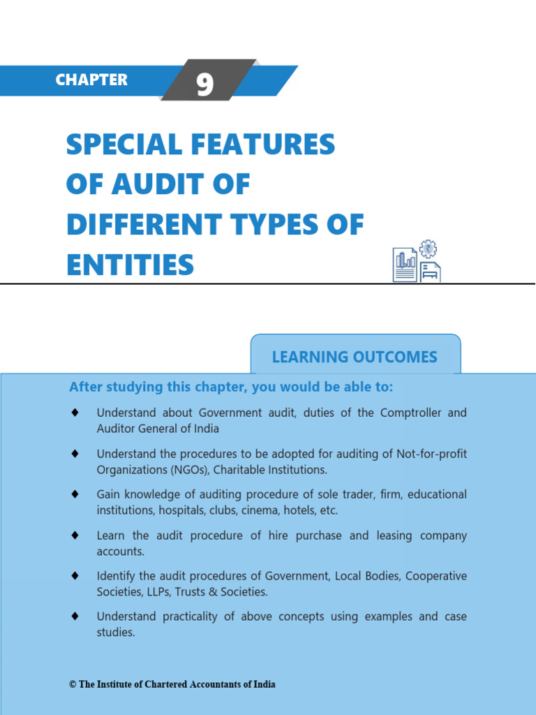 Chapter 9-Special Features of Audit Of Diffrent Types of Entities | PDF