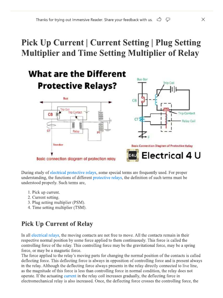 Time Setting Multiplier of Relay | PDF