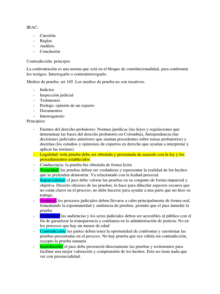 IRAC | Descargar gratis PDF | Evidencia (ley) | Sentencia (ley)