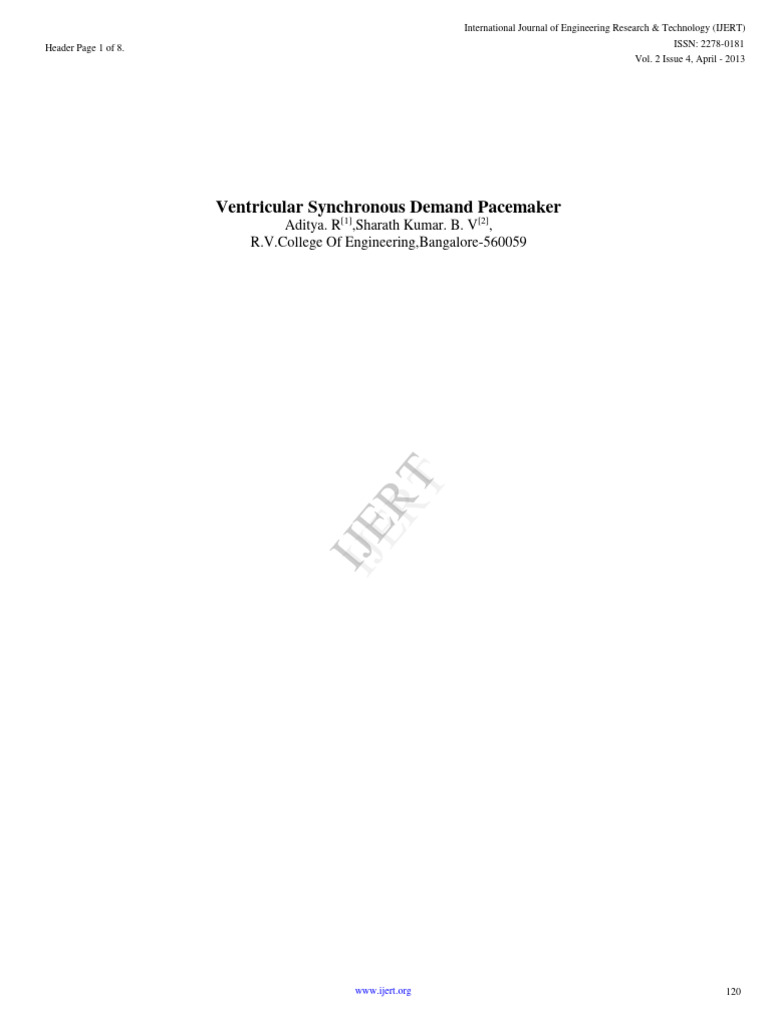 Ventricular Synchronous Demand Pacemaker IJERTV2IS4162 | PDF ...