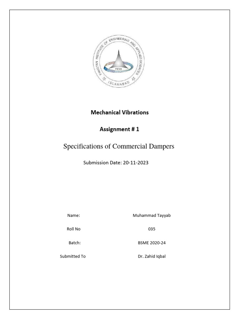 Assignment 1 Damper | PDF | Rail Transport | Piston