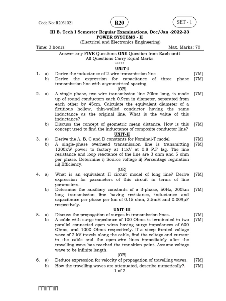 Power Systems Ii Jan 2023 | PDF