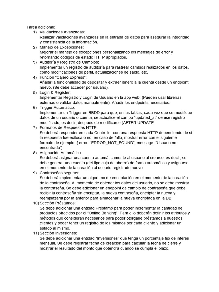 Tp Integrador Final Consignas Extra 1 | PDF | Contraseña | Software