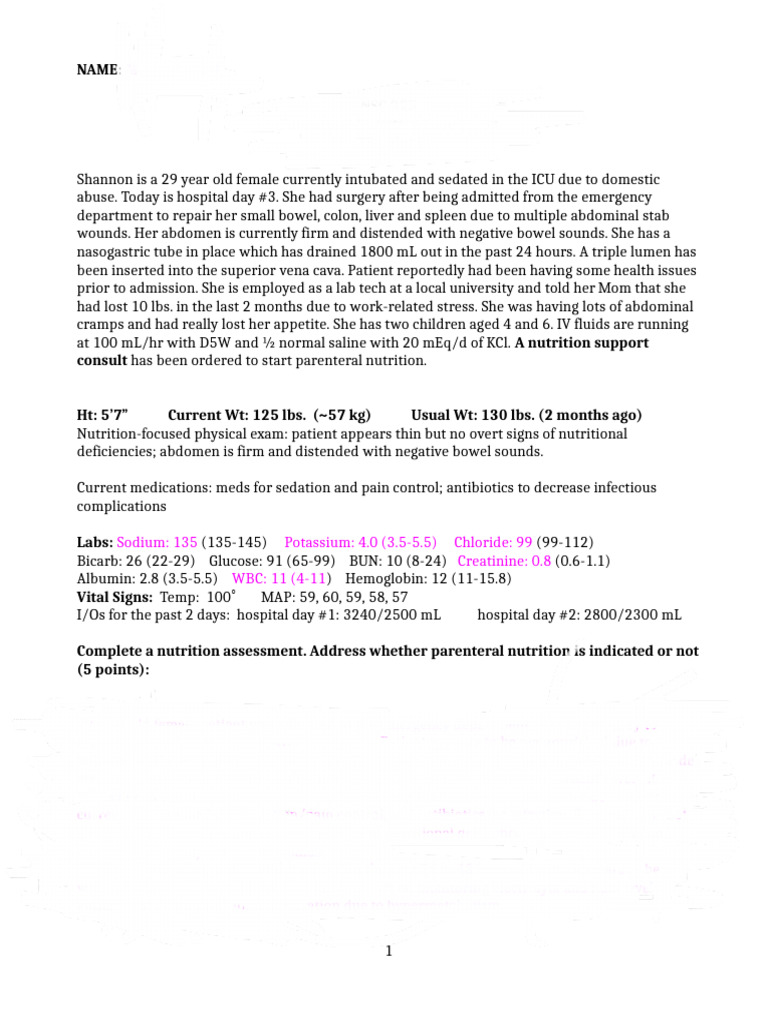 PN Case Study 18 Doc | PDF | Magnesium | Potassium