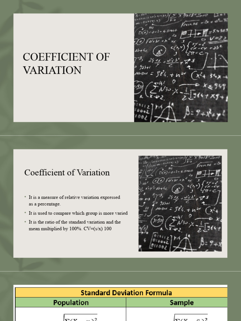Understanding Coefficient of Variation | PDF
