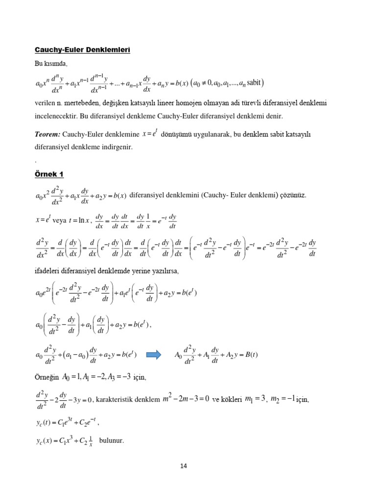 Cauchy Euler Denklemleri | PDF