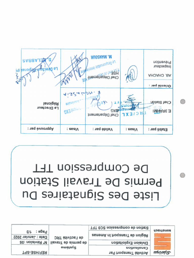 Liste - Des - Signataire Permis de Travail 2022 TFT | PDF