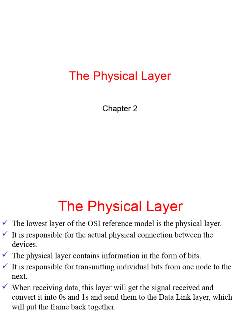 CN UNIT 1 Chapter2-PhysicalLayer | PDF