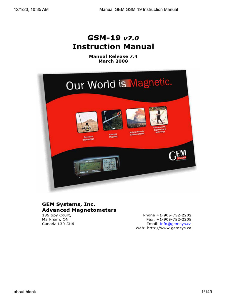 Manual GEM GSM-19 Instruction Manual | PDF