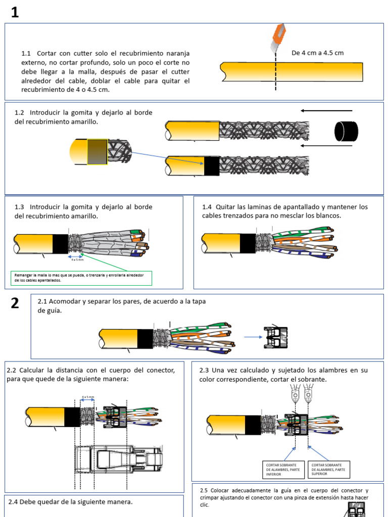 manual conectorización RJ45 CAT6A BLINDADO | PDF | Electricidad ...