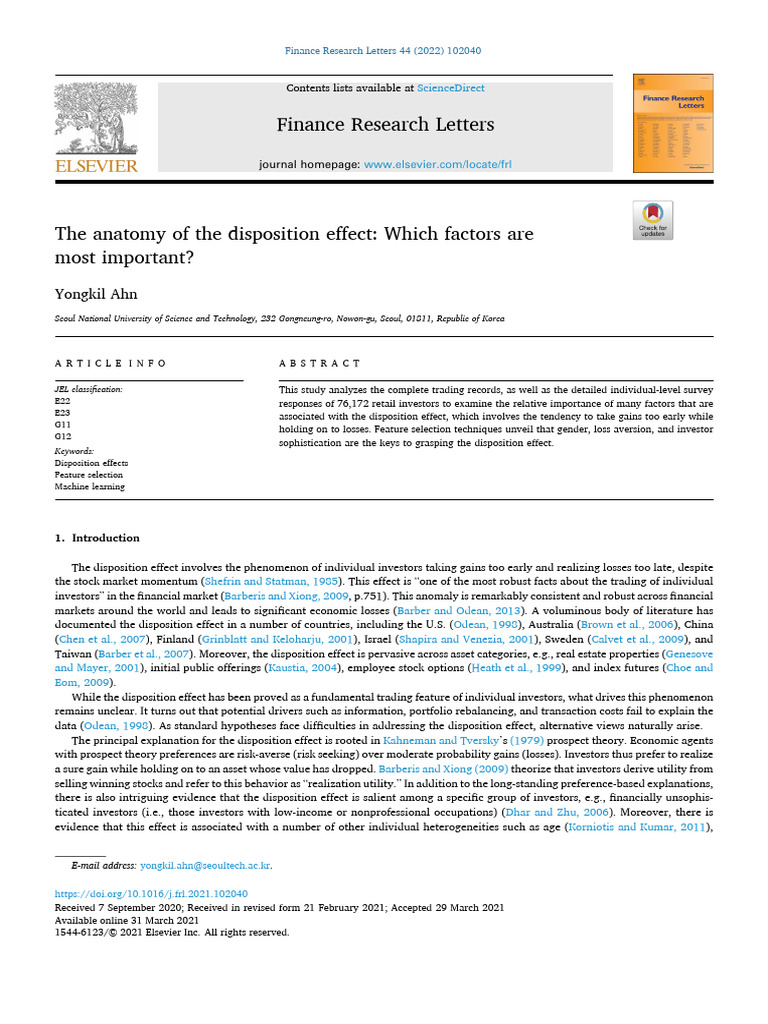 disposition effect | PDF