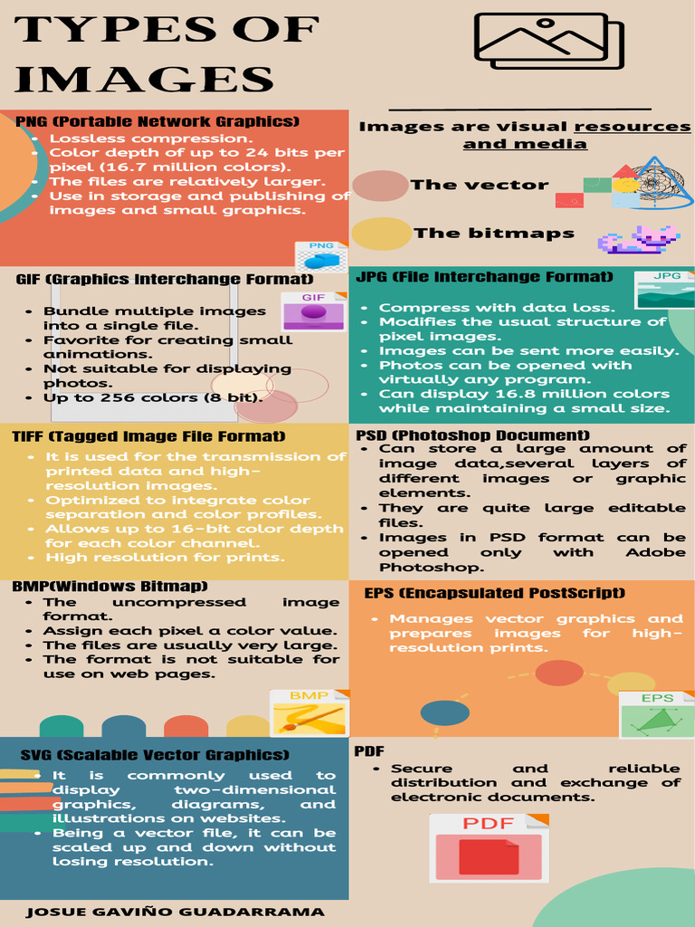 Tipos de Imagenes Infografia | PDF | Image Processing | Communication Design