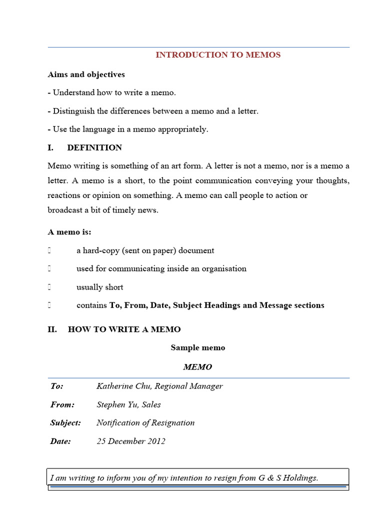 Writing Memos - Language Practice | PDF