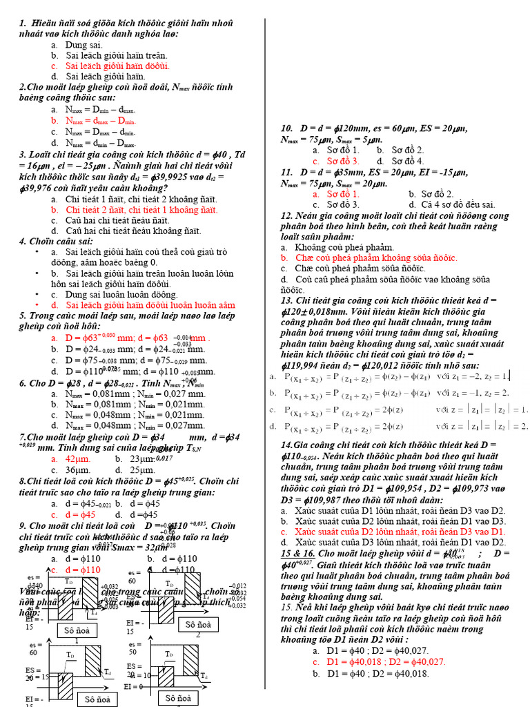 Trac Nghiem Dung Sai Done 1 | PDF
