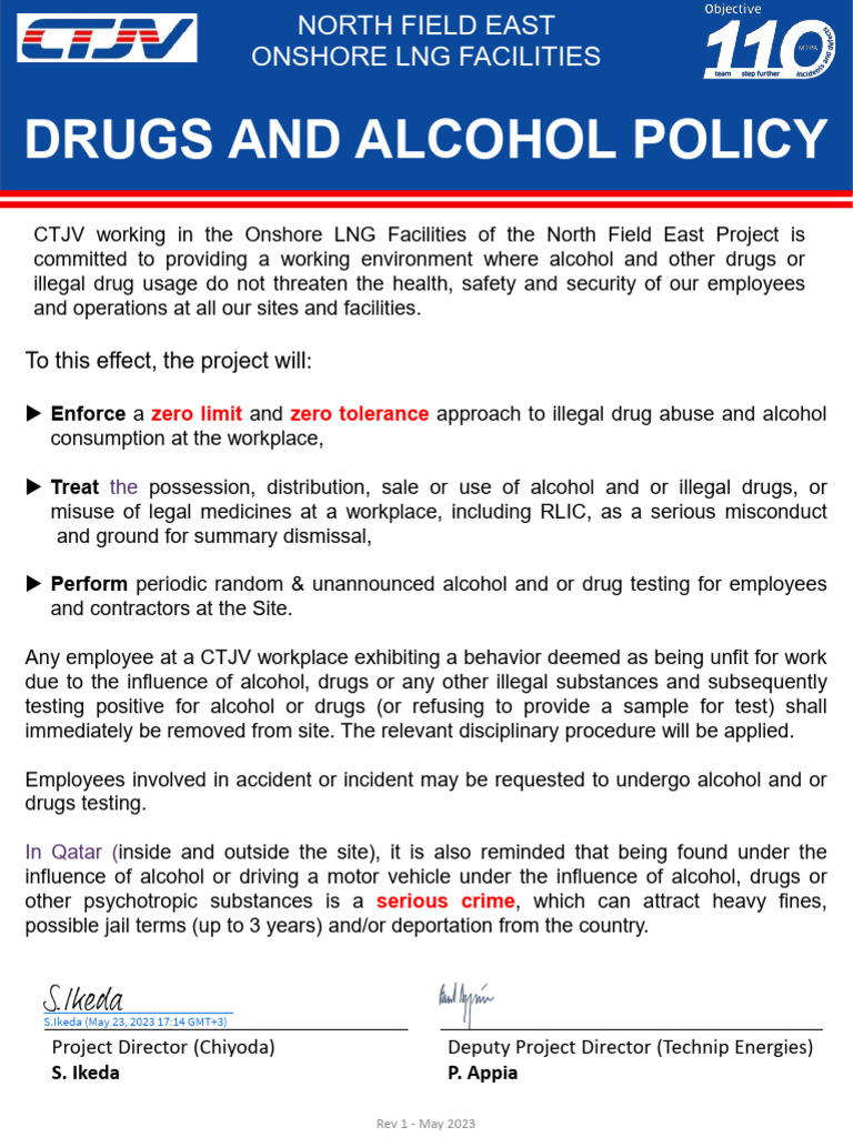 NFE EPC1 Drugs and Alcohol Policy - Rev0 | PDF