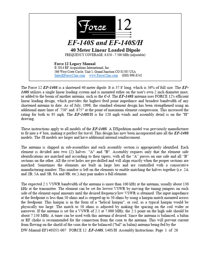 EF-140S | PDF | Rivet | Antenna (Radio)