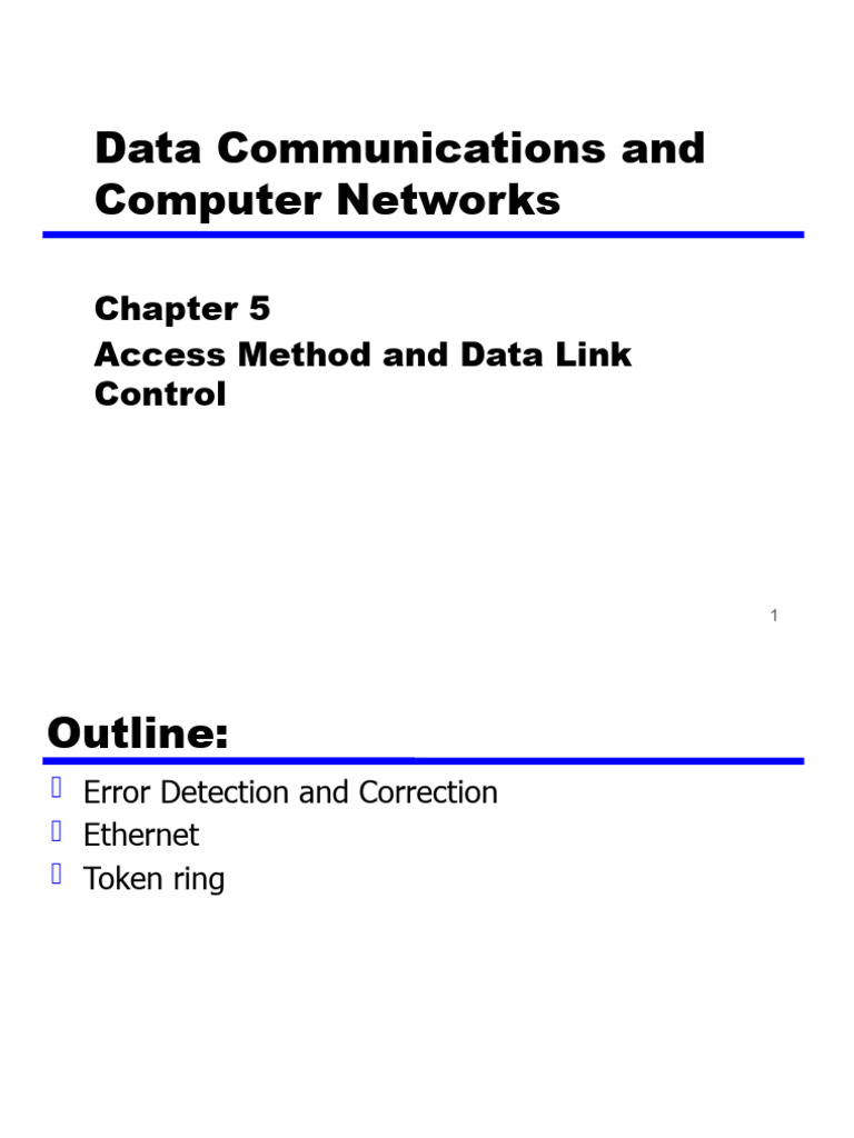 5access Method And Data Link Control Pdf Error Detection And Correction Computer Network