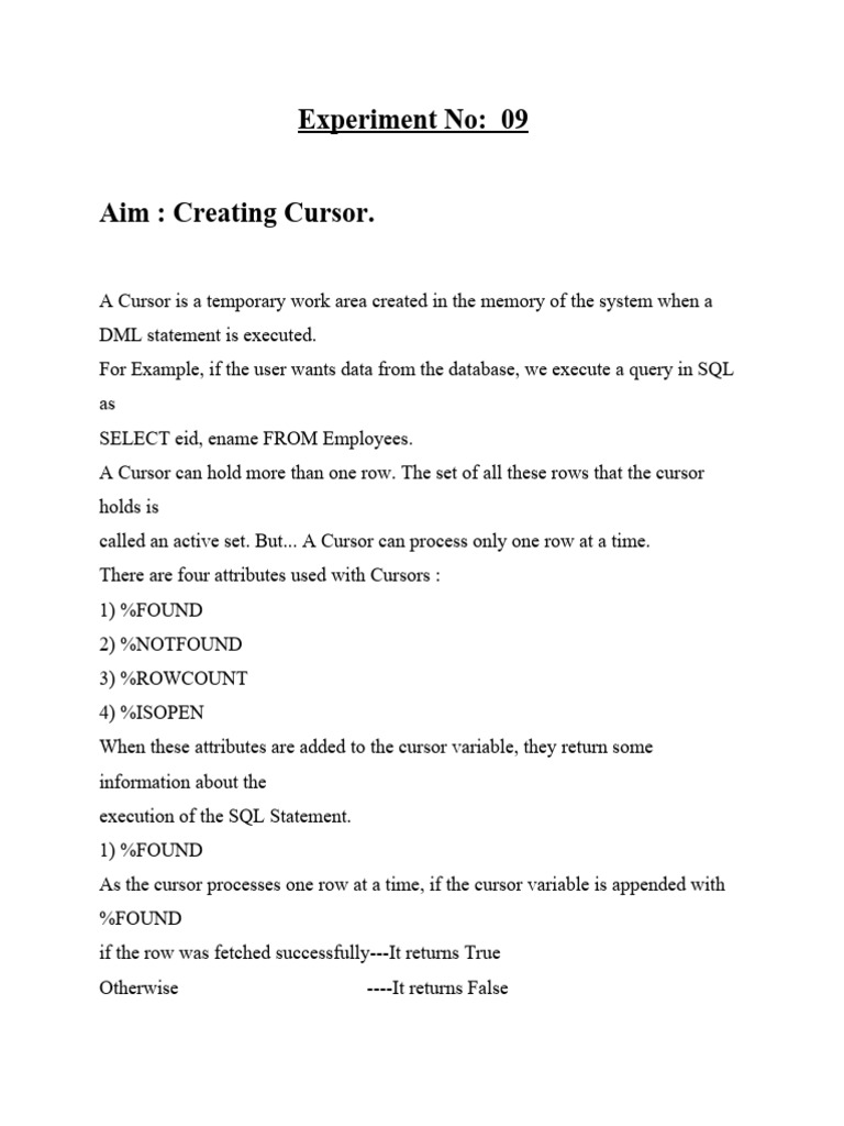 Cursor and Triggers | PDF | Pl/Sql | Data Management Software