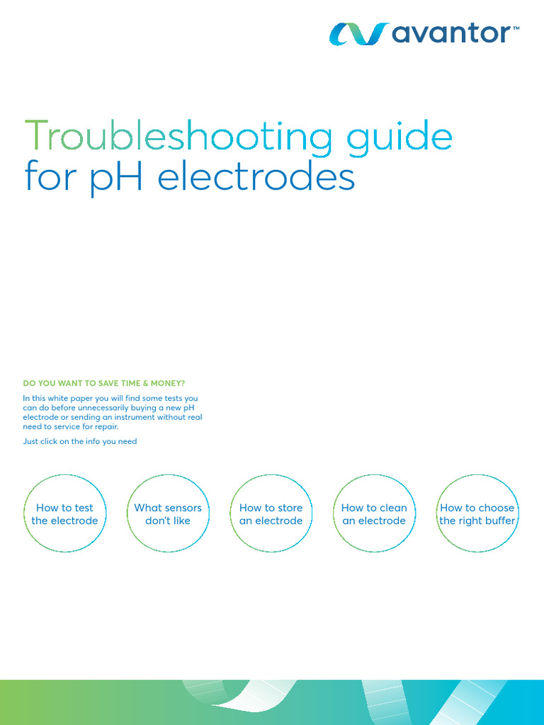 45064-EU - Trouble Shoot Guide For PH Electrodes MR Final | PDF | Ph | Buffer Solution